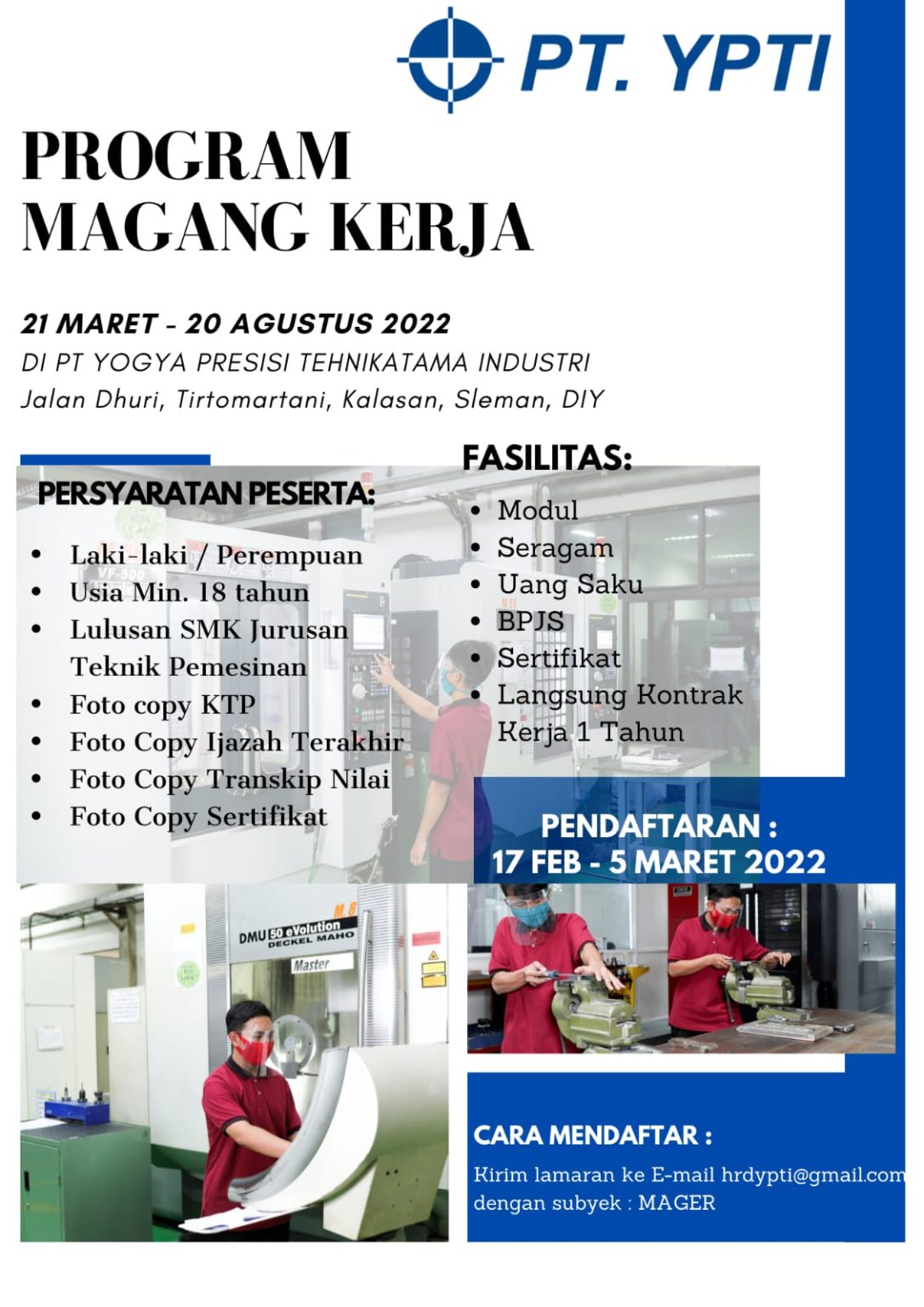 Info Lowongan Pekerjaan #93, dari PT. YPTI Yogyakarta – Bursa Kerja Khusus